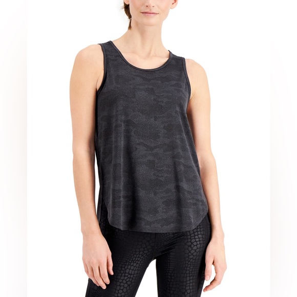 Ideology | Tops | Snwt 95id Ideology Jacquard Camo Tank Deep Black ...